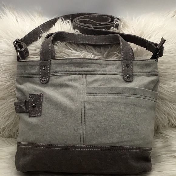 Mona B | Bags | Mona B Gray Canvas Crossbody Bag | Poshmark